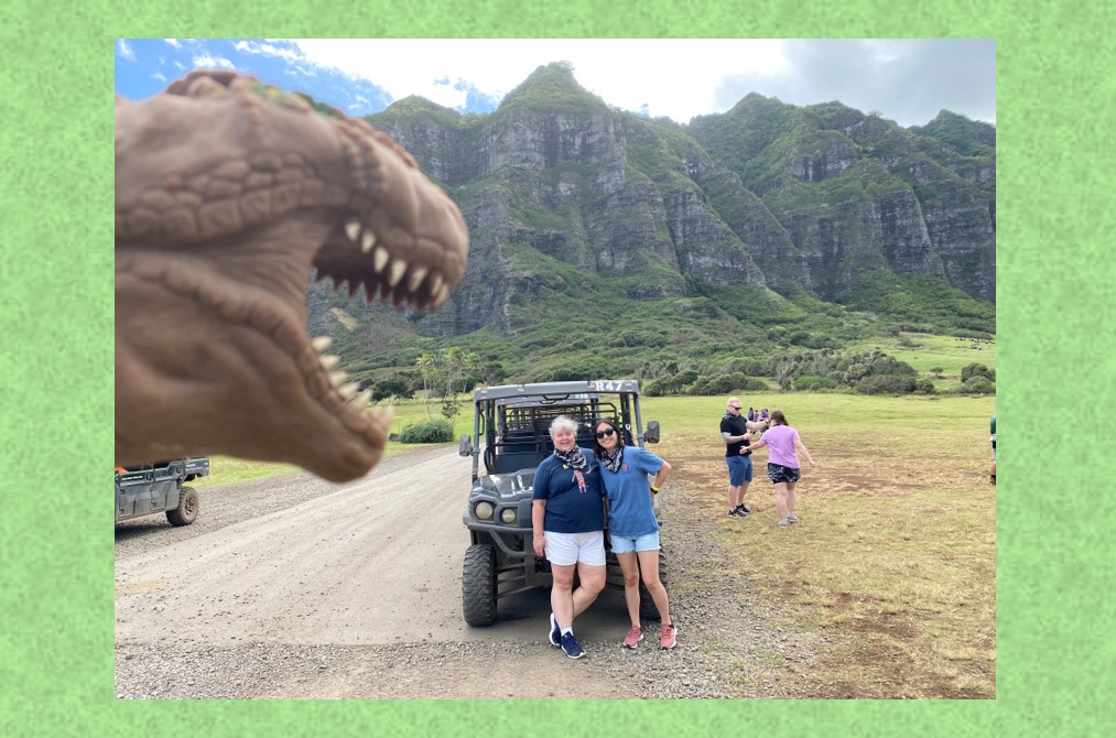 Posing With Dinosaurs | Trail Baboon